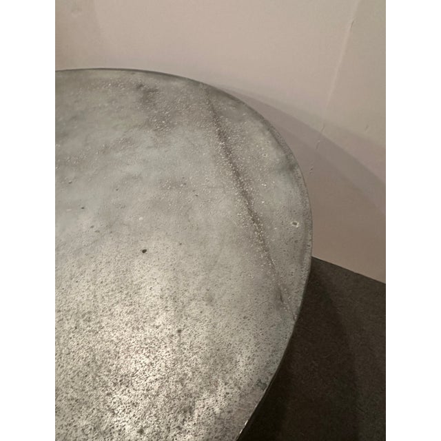 Large Round Zinc & Iron Dining Table | Chairish