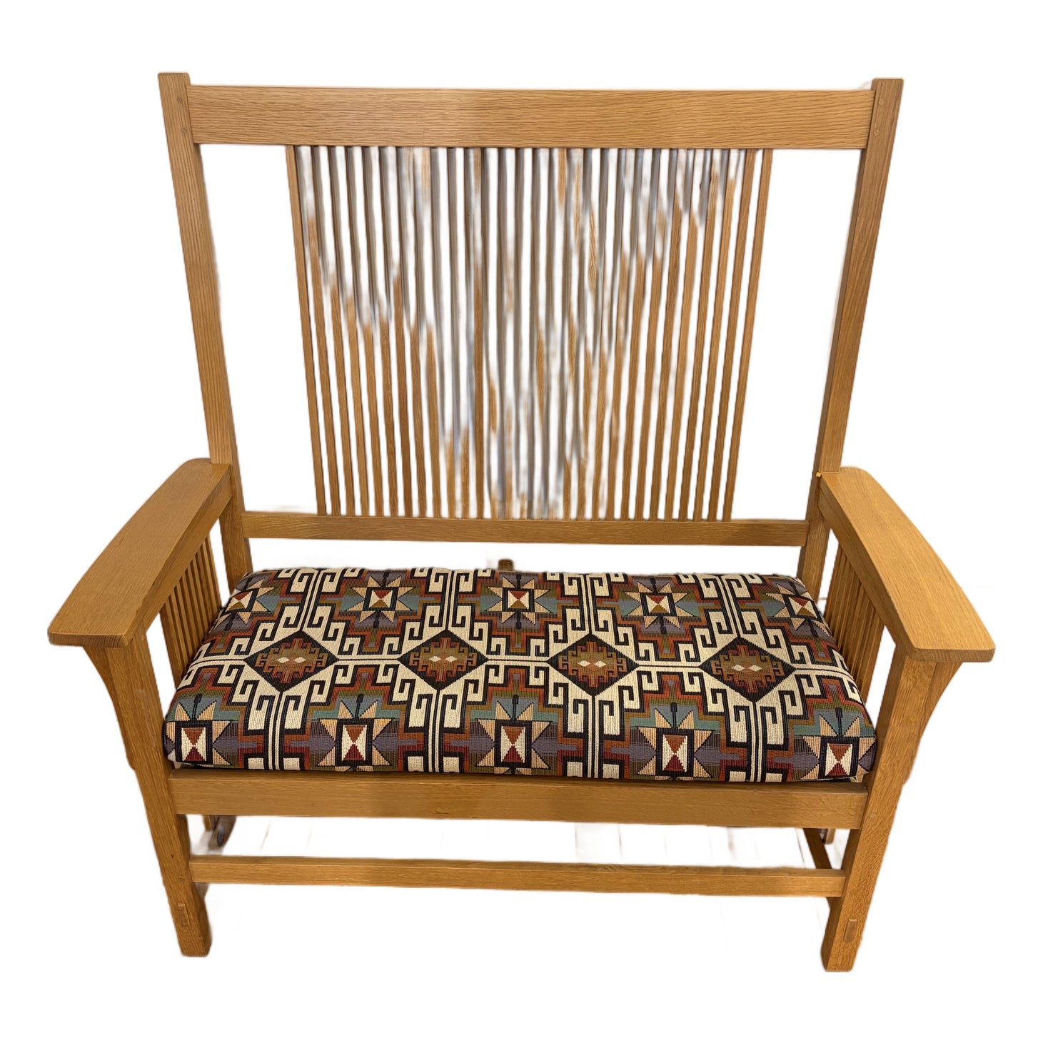 Vintage Stickley Mission Bench W/ Upholstered Seat | Chairish