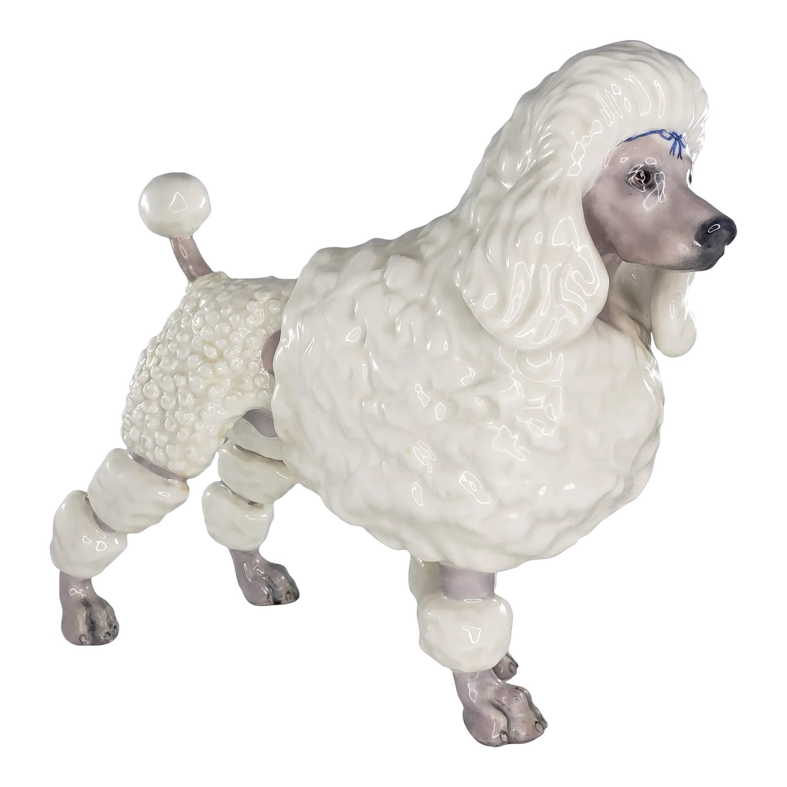 Edward Boehm French Poodle Standing Figurine White Htf 1950s | Chairish