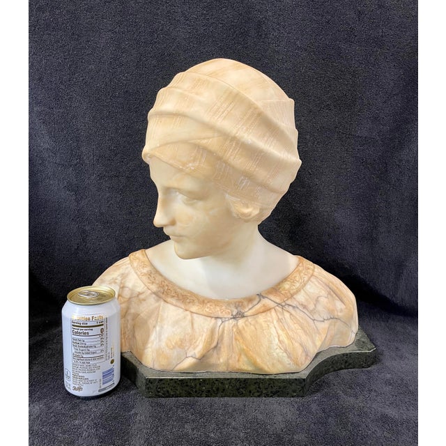 Vintage Art Deco Italian Alabaster Flapper Girl Bust Sculpture | Chairish