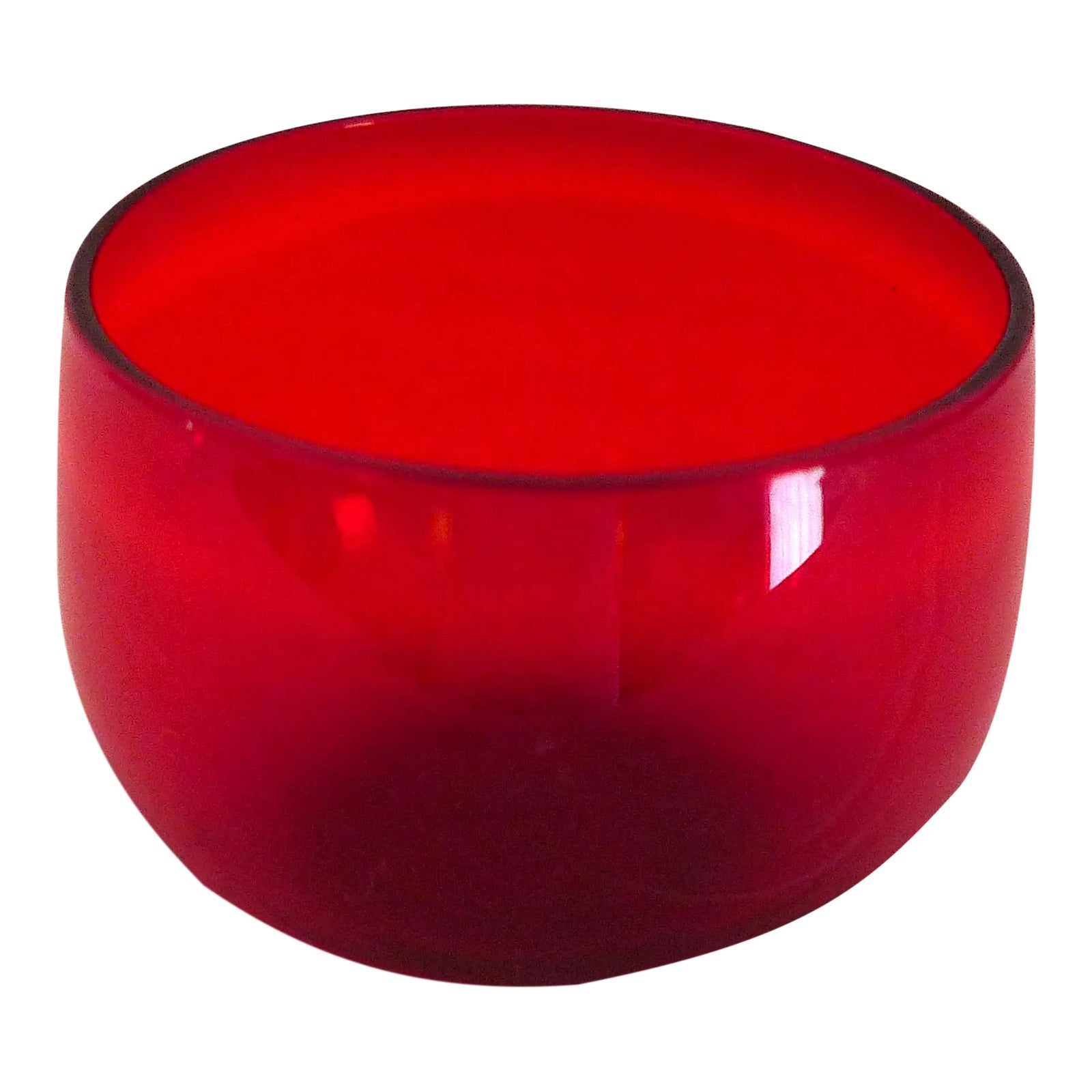 Carder Steuben Red Roly Poly Glass | Chairish