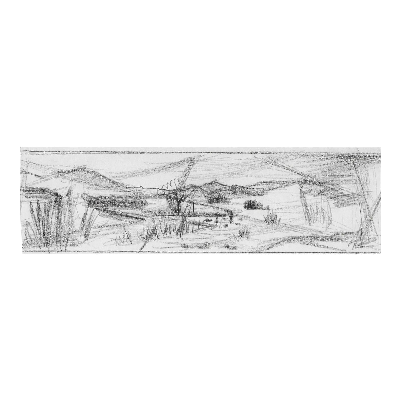 1950s Mountainous Landscape Drawing | Chairish