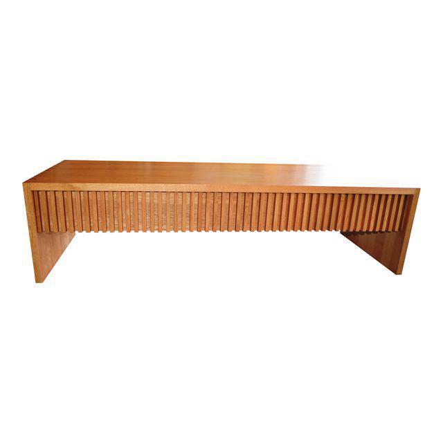 Mid-Century Modern Japanese Oak Solid Wood Coffee Table TV Media ...