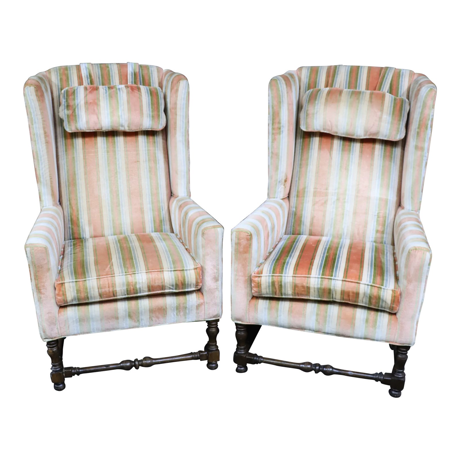 Mid 20th Century Ethan Allen Wingback Chairs- a Pair | Chairish