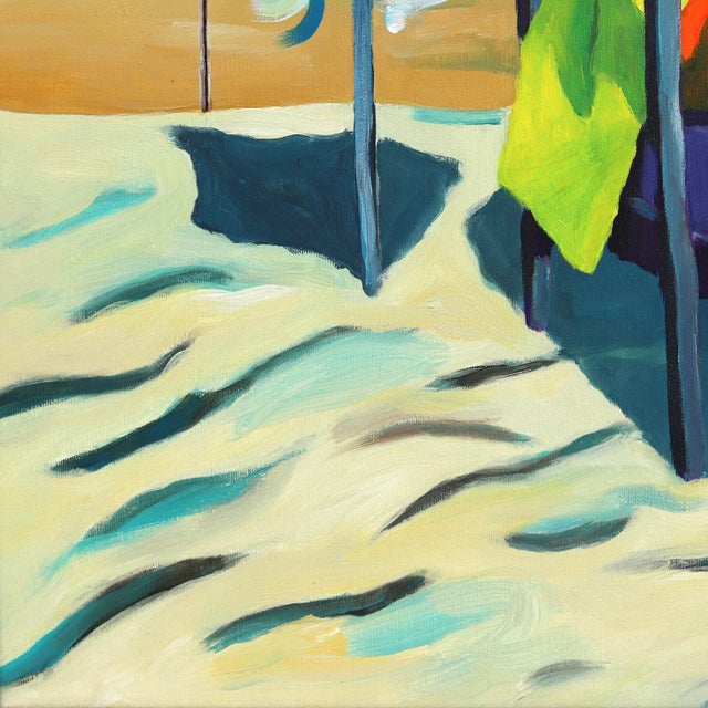 Reading Pose in Front of Three Panels - Figurative Abstract Painting ...