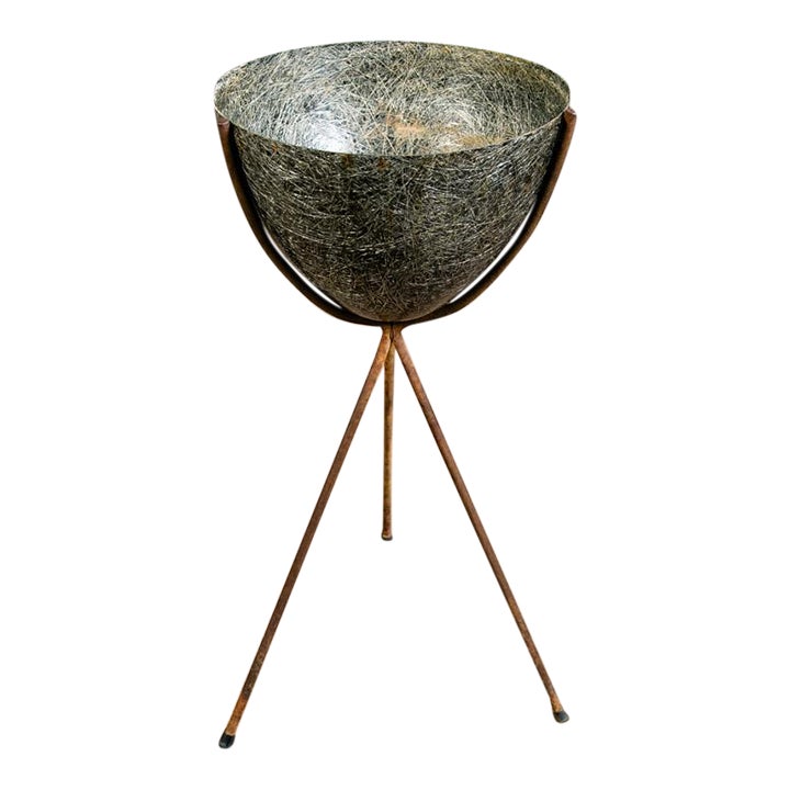 Mid Century Modern Planter Kimball Bullet Round Atomic Plant Stand ...