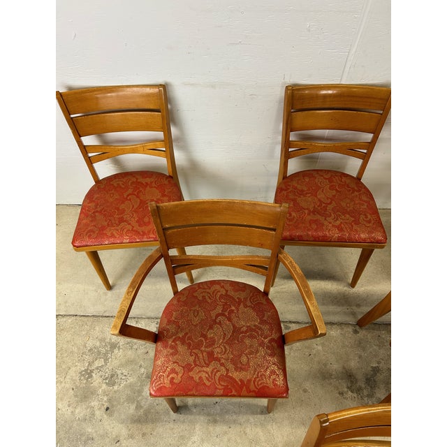 Set of 6 Mid Century Maple Dining Chairs in the Style of Heywood ...