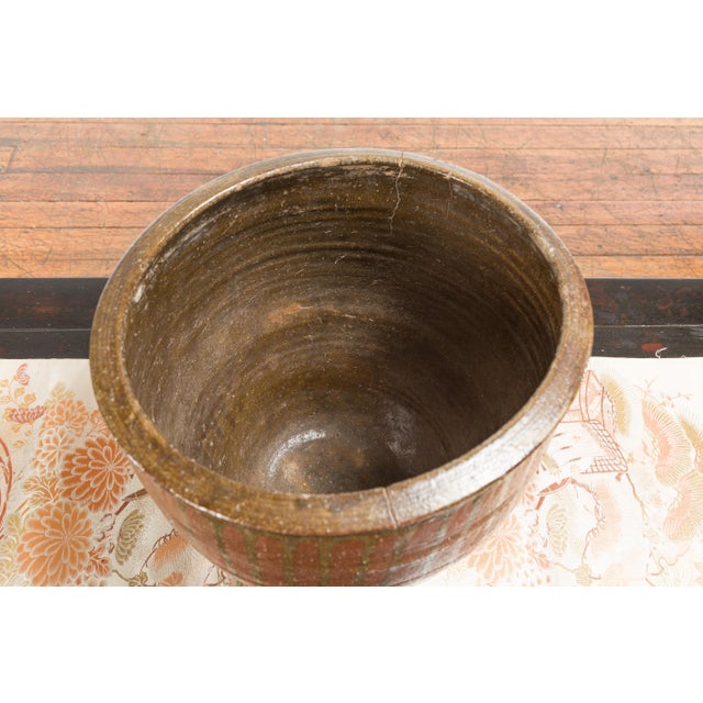 Japanese Early 20th Century Brown Tamba Tachikui Ware Pot with Dripping ...