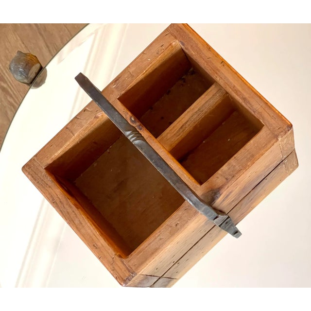 1980s Rustic Wooden Box With Metal Handle | Chairish