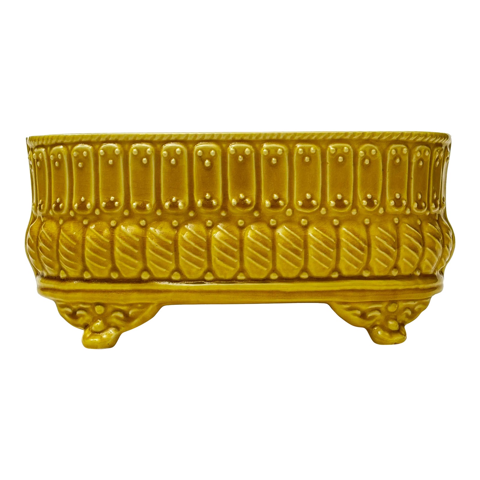 1950s Mid-Century Modern Yellow California Footed Console Planter ...