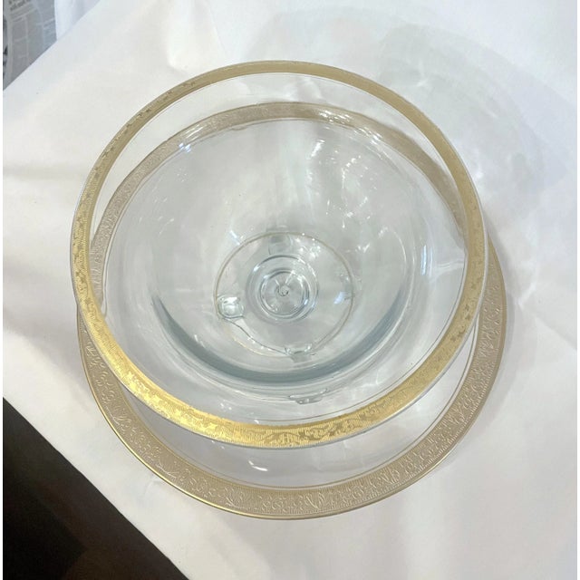 1940s Gold-Rimmed Glass Bowl and Plate | Chairish