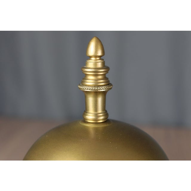 1980s Brass Sphere & Finial Bookends on Faux Wormwood Oak Base- Set of ...