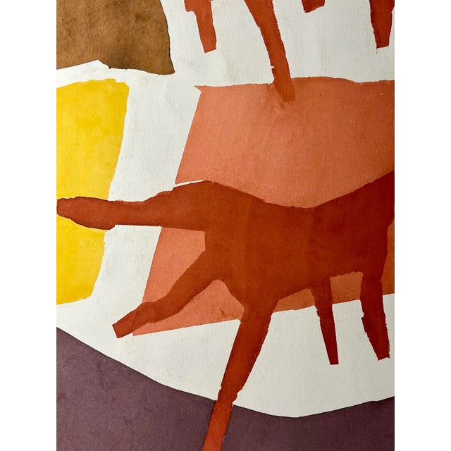 Vintage Abstract Figural Watercolor Painting by Roger Stokes 22" X 32 ...