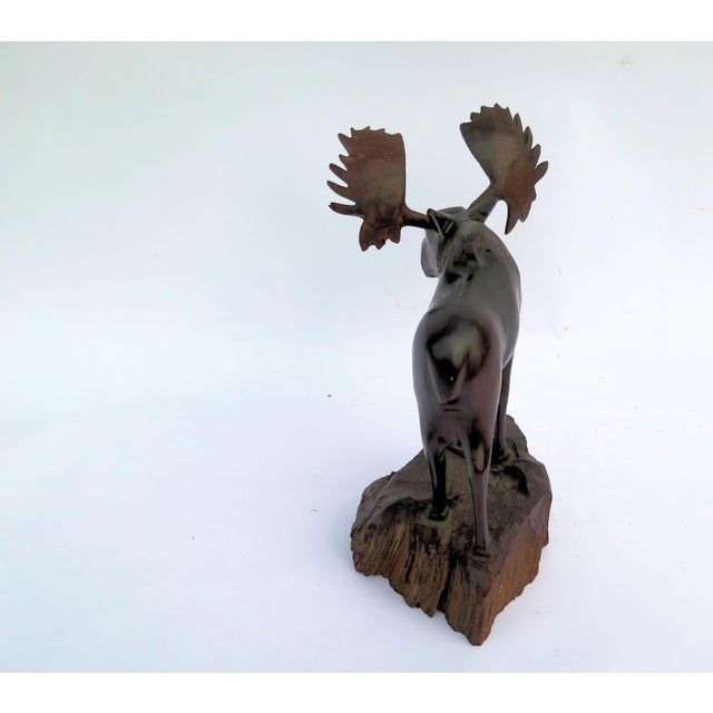 Hand Carved Adult Moose | Chairish