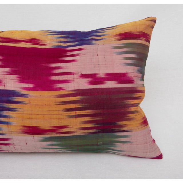 1900s Antique Pure Silk Ikat Pillow Cover | Chairish