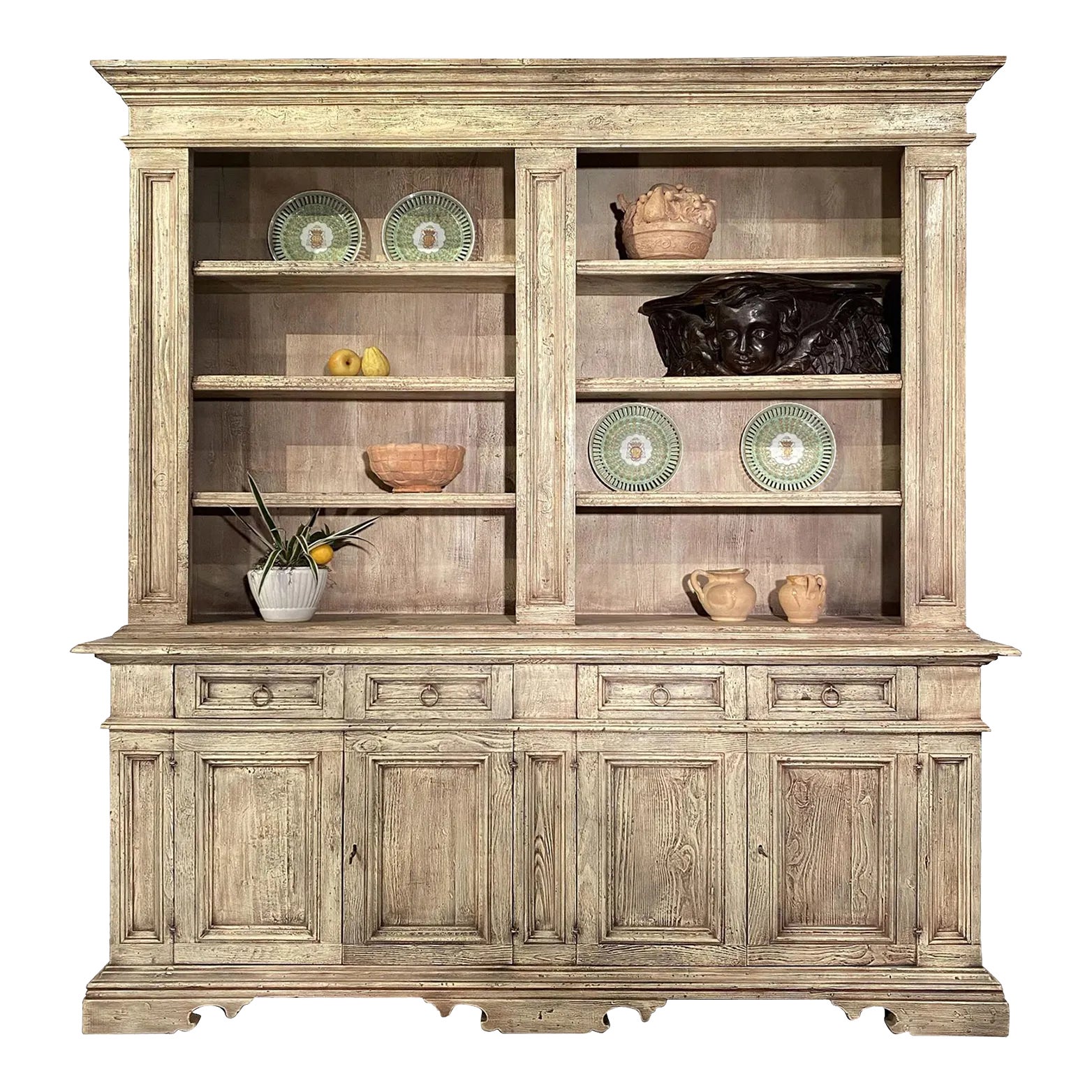 Contemporary 17th Century Style Tuscan Italian Fir Library Credenza ...