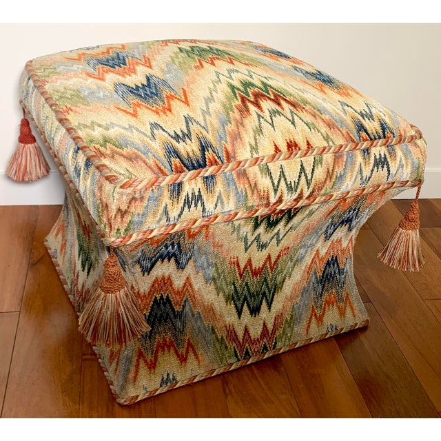 1970s Baker Furniture Co. Large Sculpted Form Ottoman or Pouf With ...