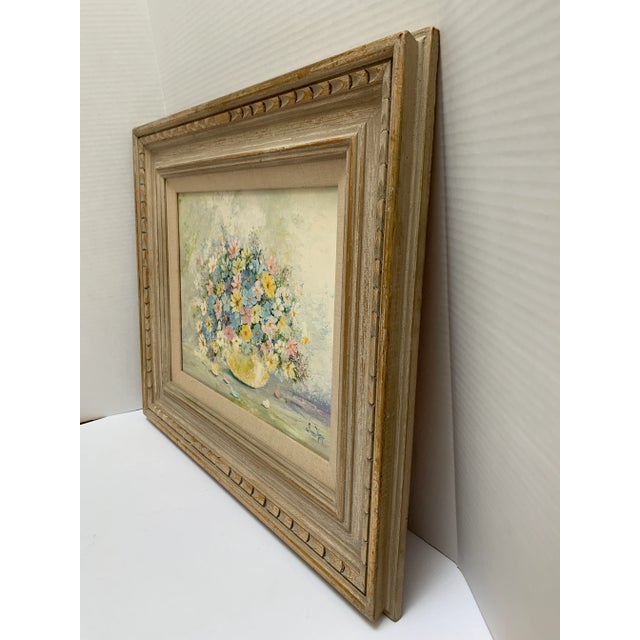 Vintage Daisy Bouquet Framed Original Oil Painting | Chairish