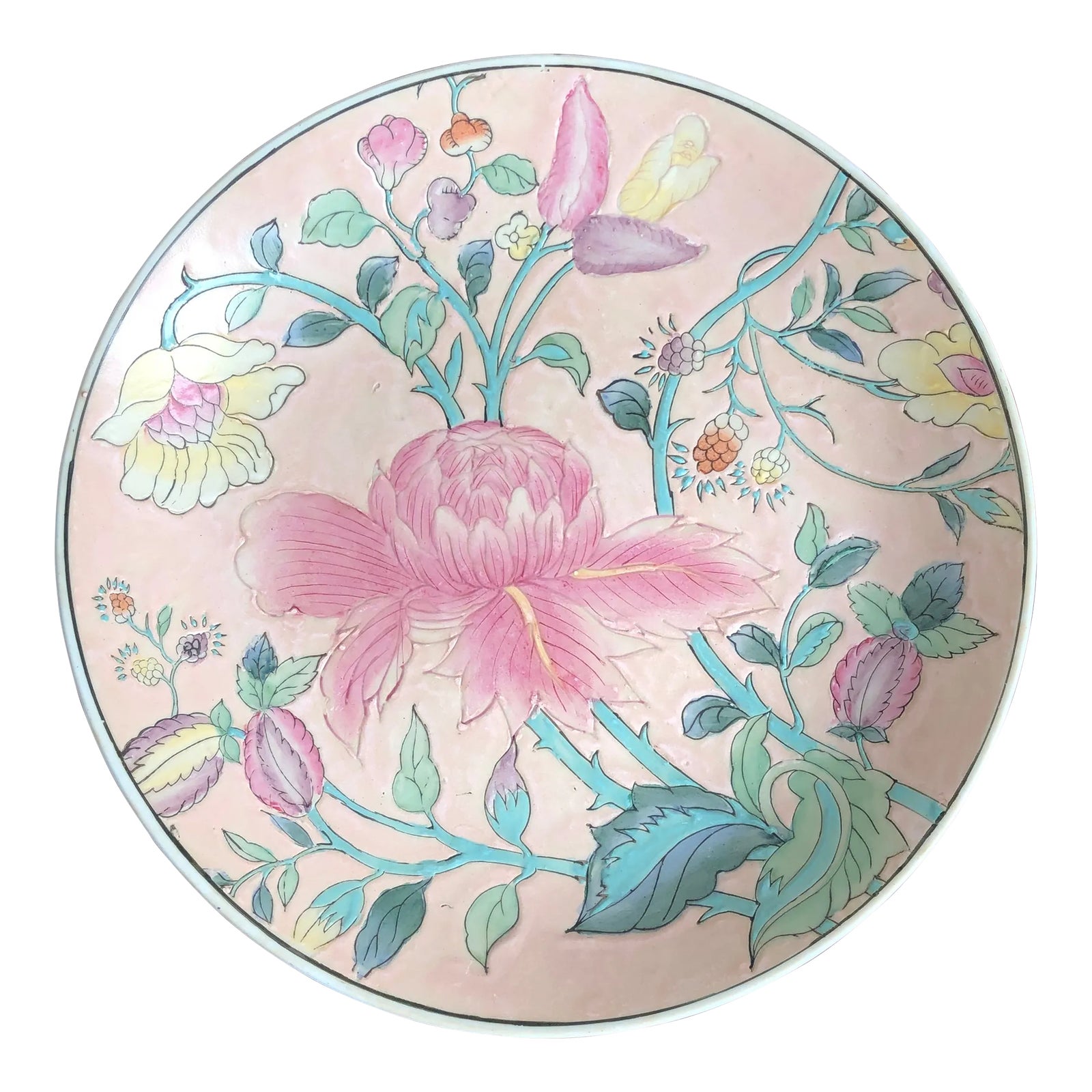 Vintage Chinese Macau Decorative Porcelain Plate | Chairish