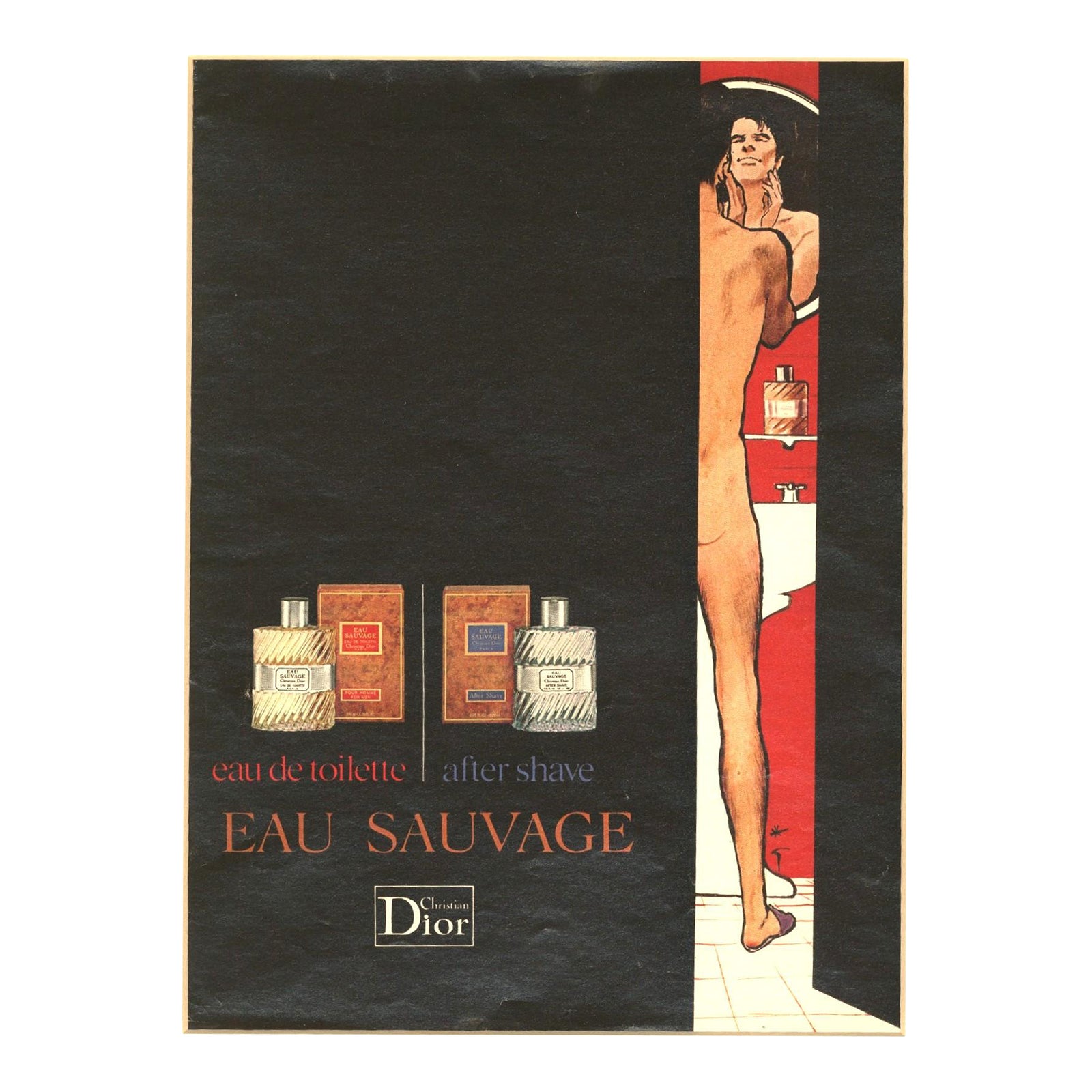 1975 Mid-Century French Dior Advertisement Print for Men's Fragrance ...