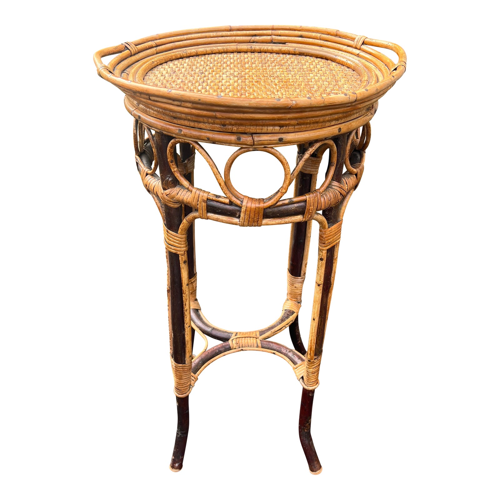 Early 20th Century Charming Antique Bamboo and Rattan Tray/Side Table ...