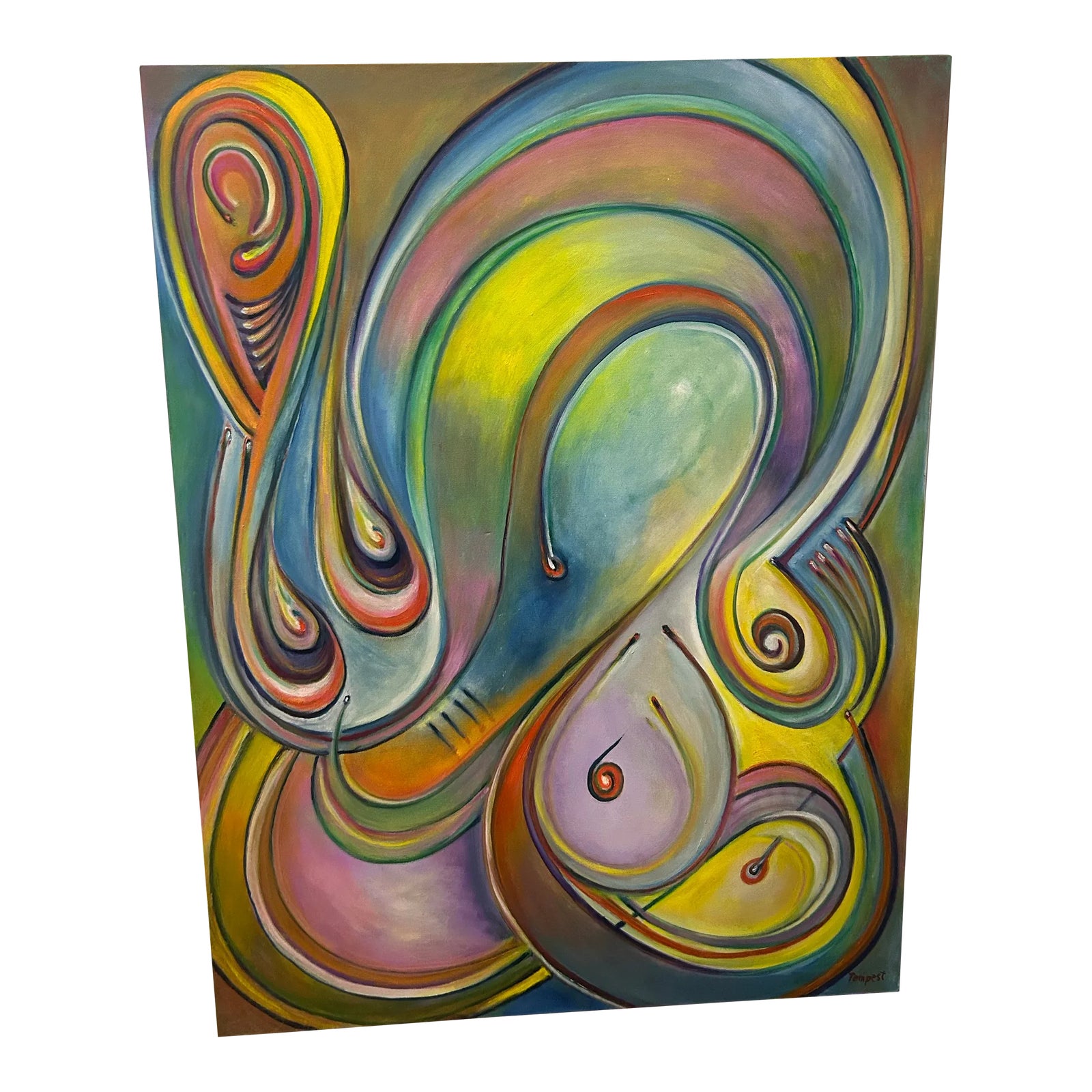 Husidio John Tempest Abstract Oil Painting, 2022 | Chairish