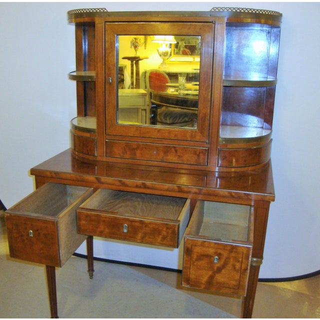 Louis XVI Style Vitrine Top Desk Cabinet | Chairish
