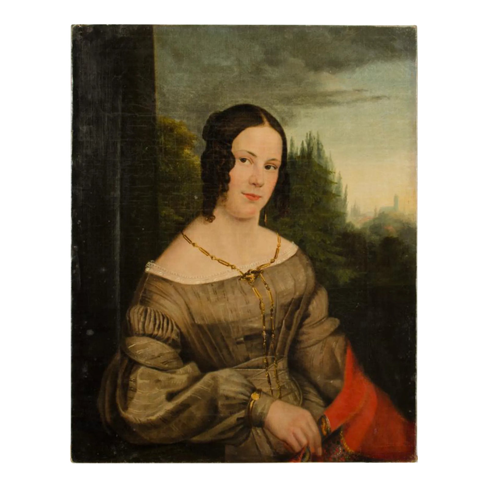 A Mid-Nineteenth Century Portrait of a Distinguished Woman. | Chairish