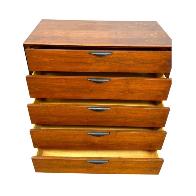 Merton Gershun for Dillingham Esprit Walnut 5-Drawer Highboy Dresser ...