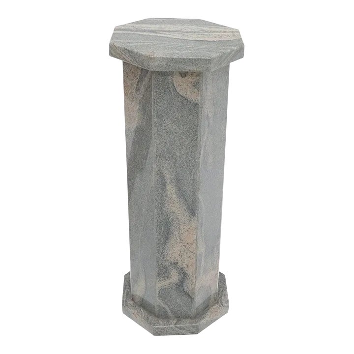 Grey Granite Stone Octagon Shape Pedestal Stand | Chairish