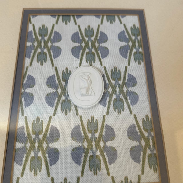Original Intaglio Plaster Art in Vintage Frame | Chairish