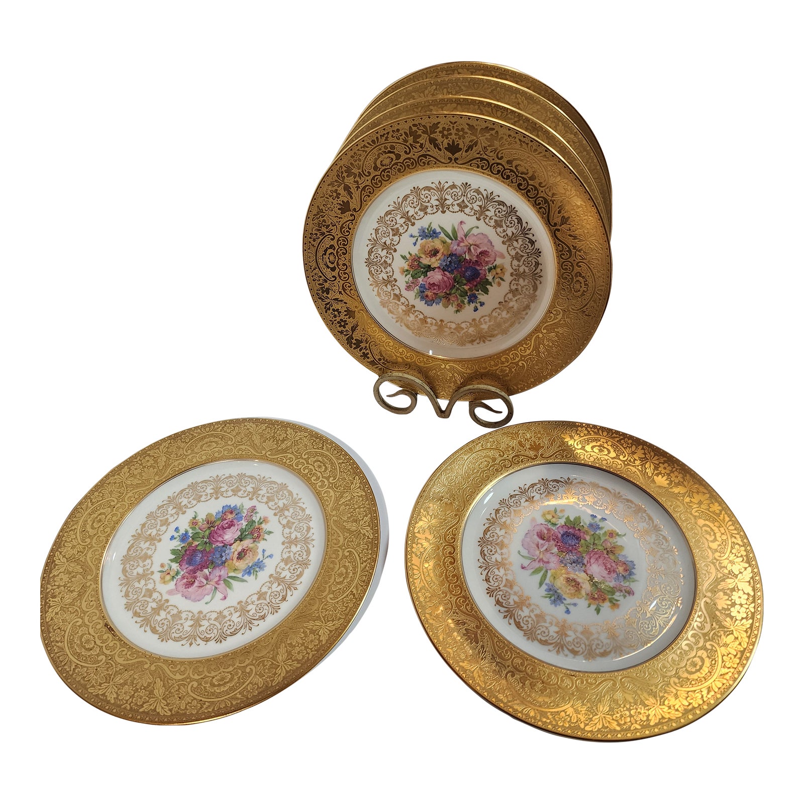 1900s Fabulous Set of 6 Antique Ovington Dinner Plates. | Chairish