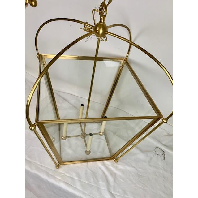 A Pair of Visual Comfort Large Plantation Brass Lanterns | Chairish