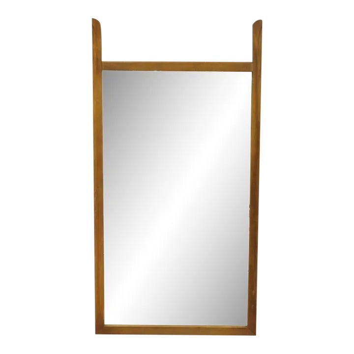 Vintage Mid Century Modern Sculpted Walnut Finial Modernist Wall Mirror ...