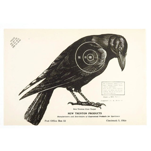 1960s Crow Raven Trenton Paper Targets - A Pair | Chairish