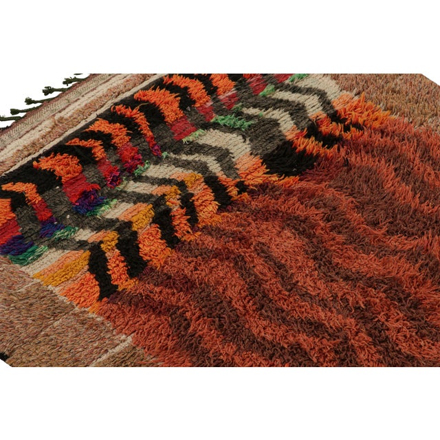 1950s Mid-Century Vintage Moroccan Runner Orange Brown Tribal Chevron ...