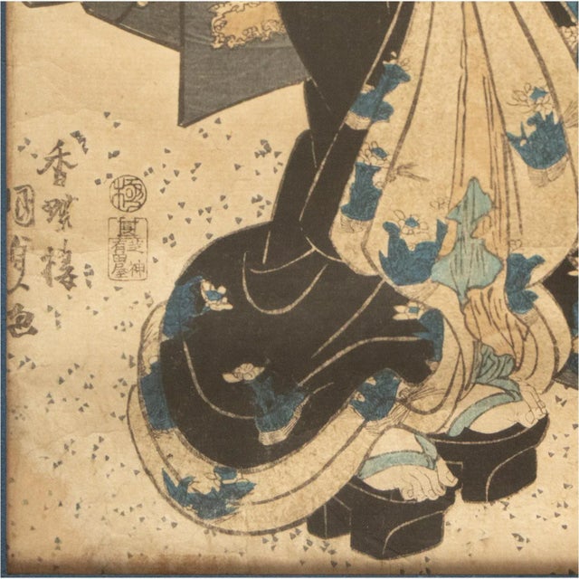 Edo Era Utagawa Kunisada Woodblock Print, C. 1850s | Chairish