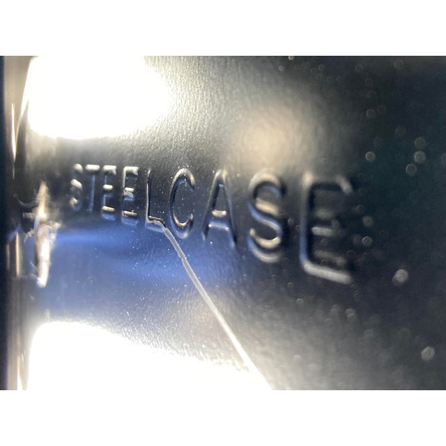 Steelcase Industrial Tanker Chair in Black Lacquer & Chrome | Chairish