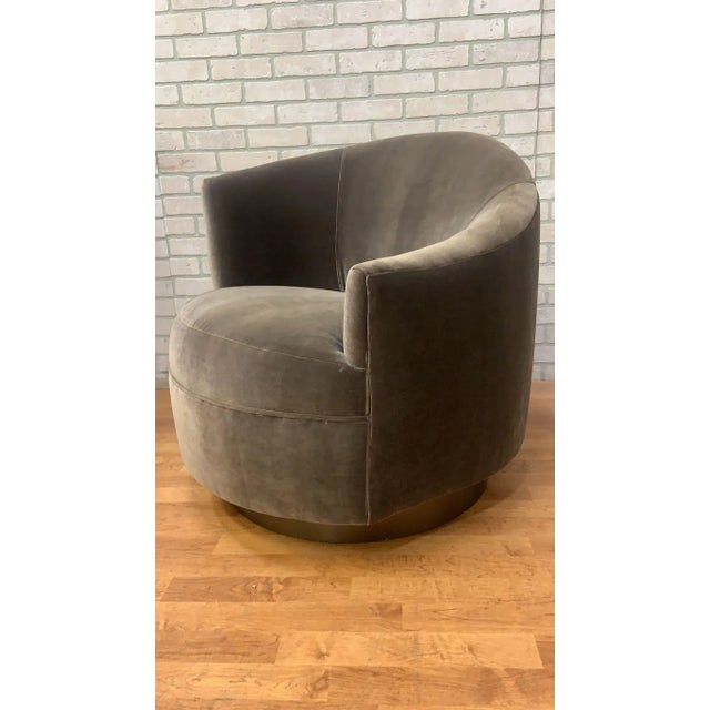Post Modern Asymmetrical Barrel Back Swivel Chairs Newly Reupholstered ...
