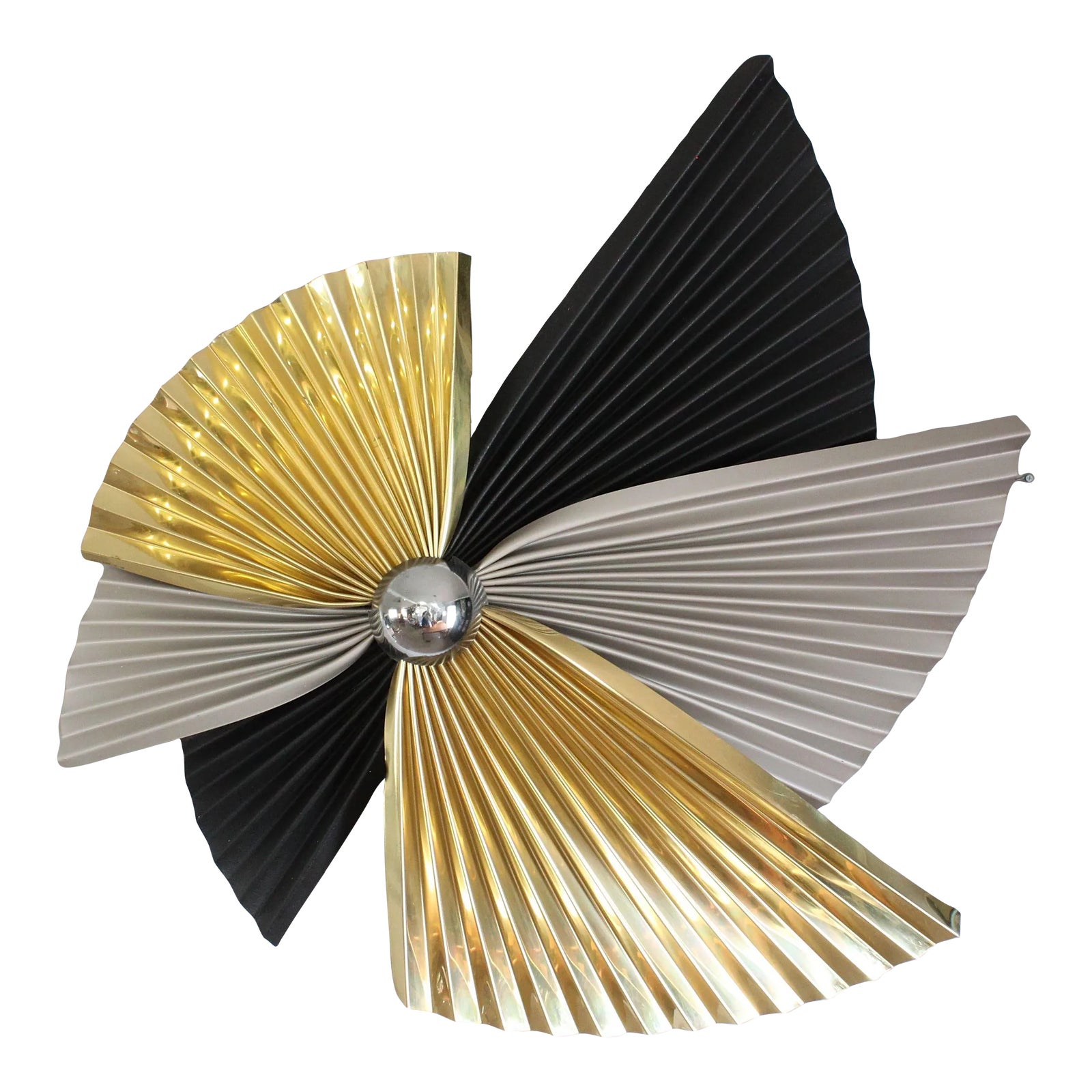 Vintage 1990 Tri-Color Pinwheel Wall Art by Curtis Jere | Chairish