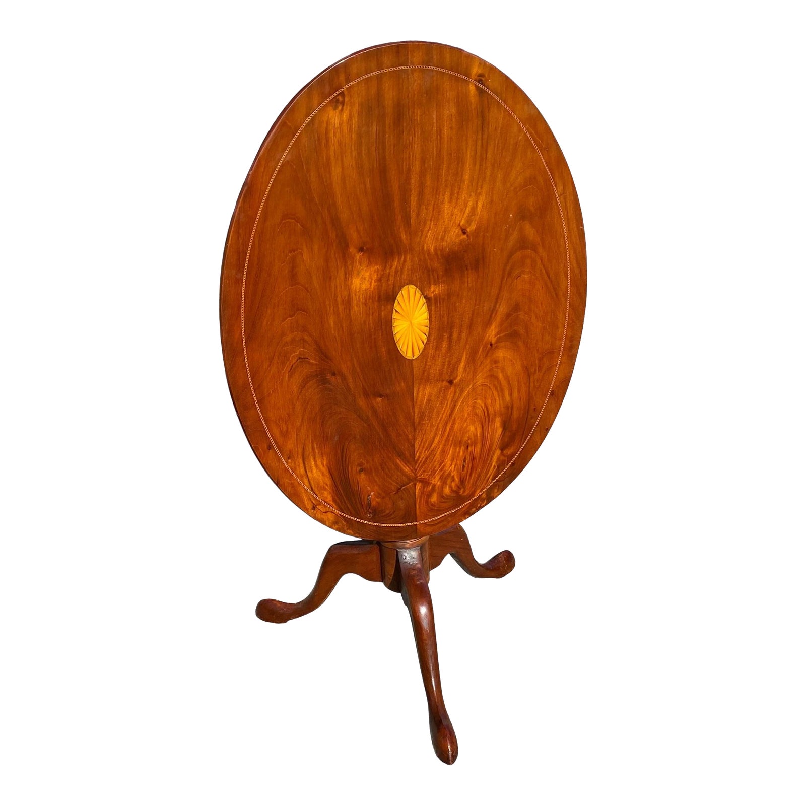 Late 19th Century Antique English Inlaid Mahogany Tilt Top Side Table ...