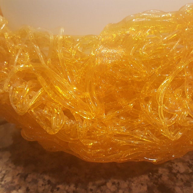 Sculptural Egg Table Lamp in Spaghetti Spun Lucite Nest 1970's | Chairish