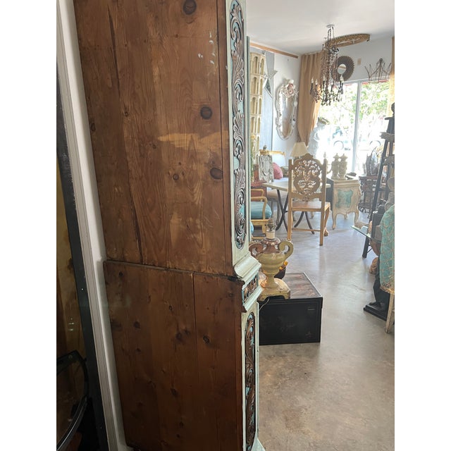 Mid 19th Aqaqq Italian Dear Is Carved and Gilt Wood Cornerback | Chairish