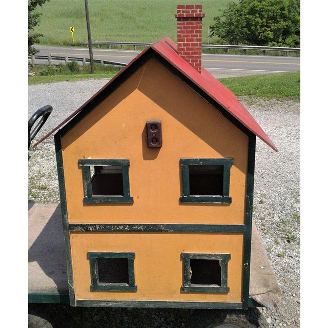 1930s Large Primitive Folk Art Wooden Doll House With Lift Up Roof ...