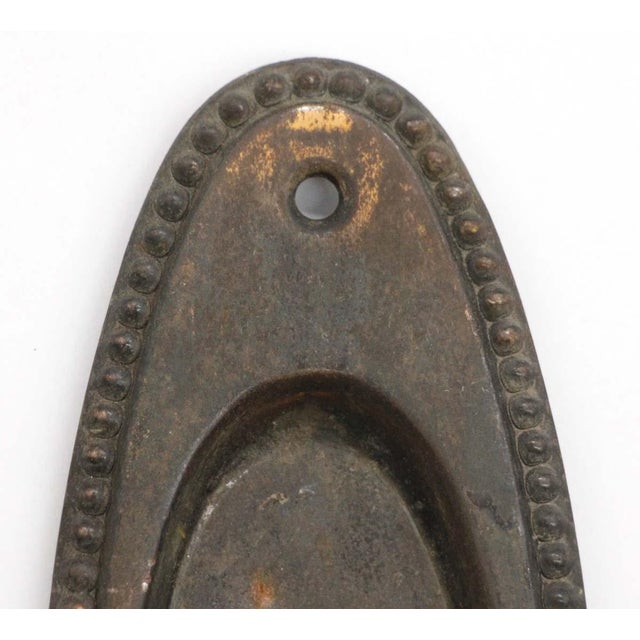 Pair of Vintage 6.5 Steel Oval Beaded Recessed Pocket Door Plates ...