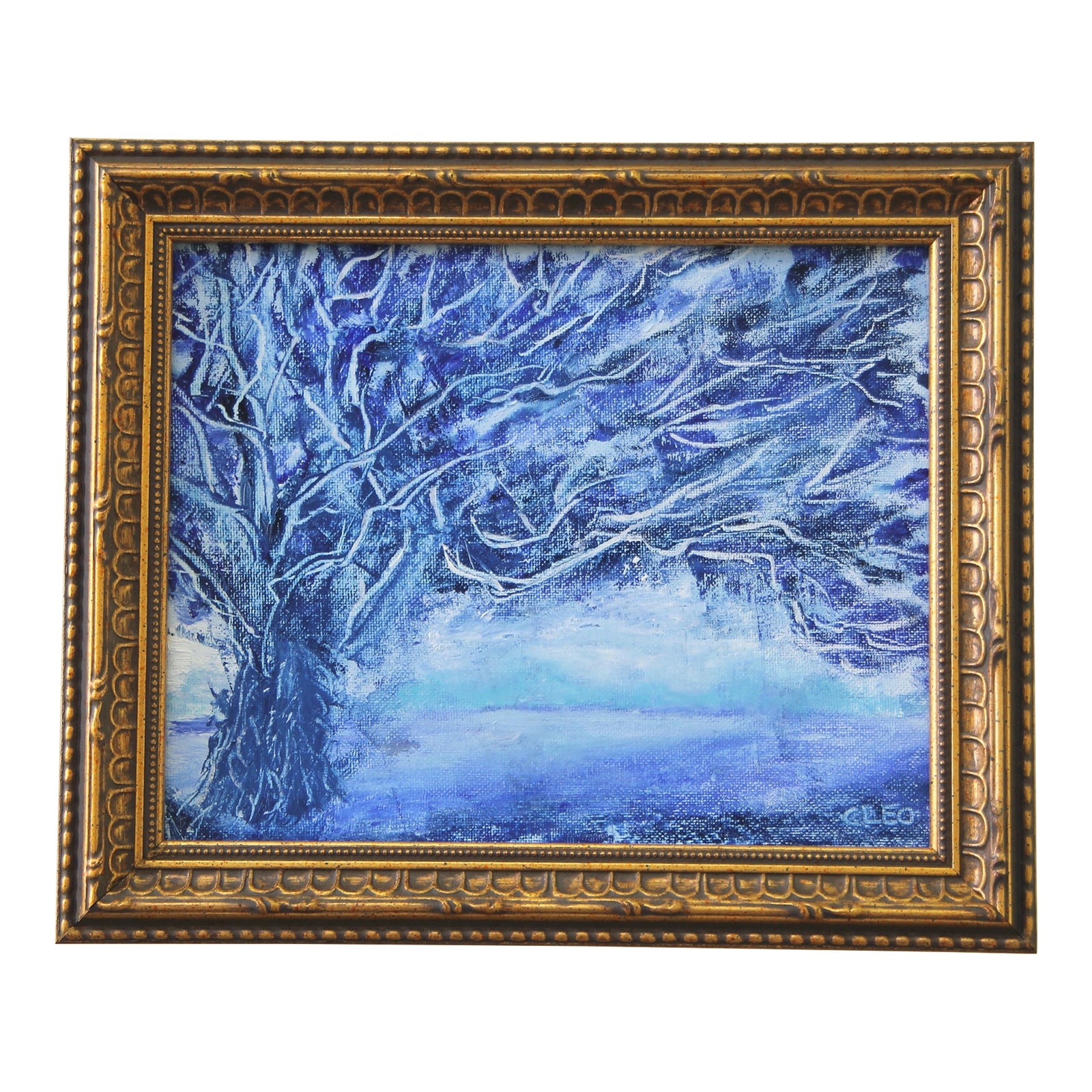 Tree Landscape Blue and White Chinoiserie Botanical Original Oil ...