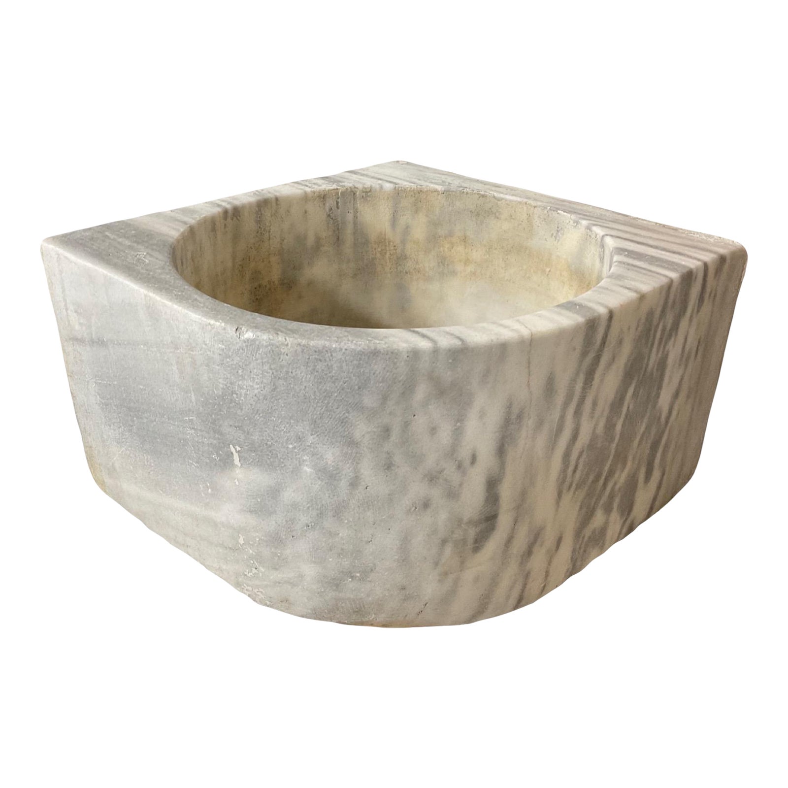 18th Century French White Marble Corner Sink | Chairish