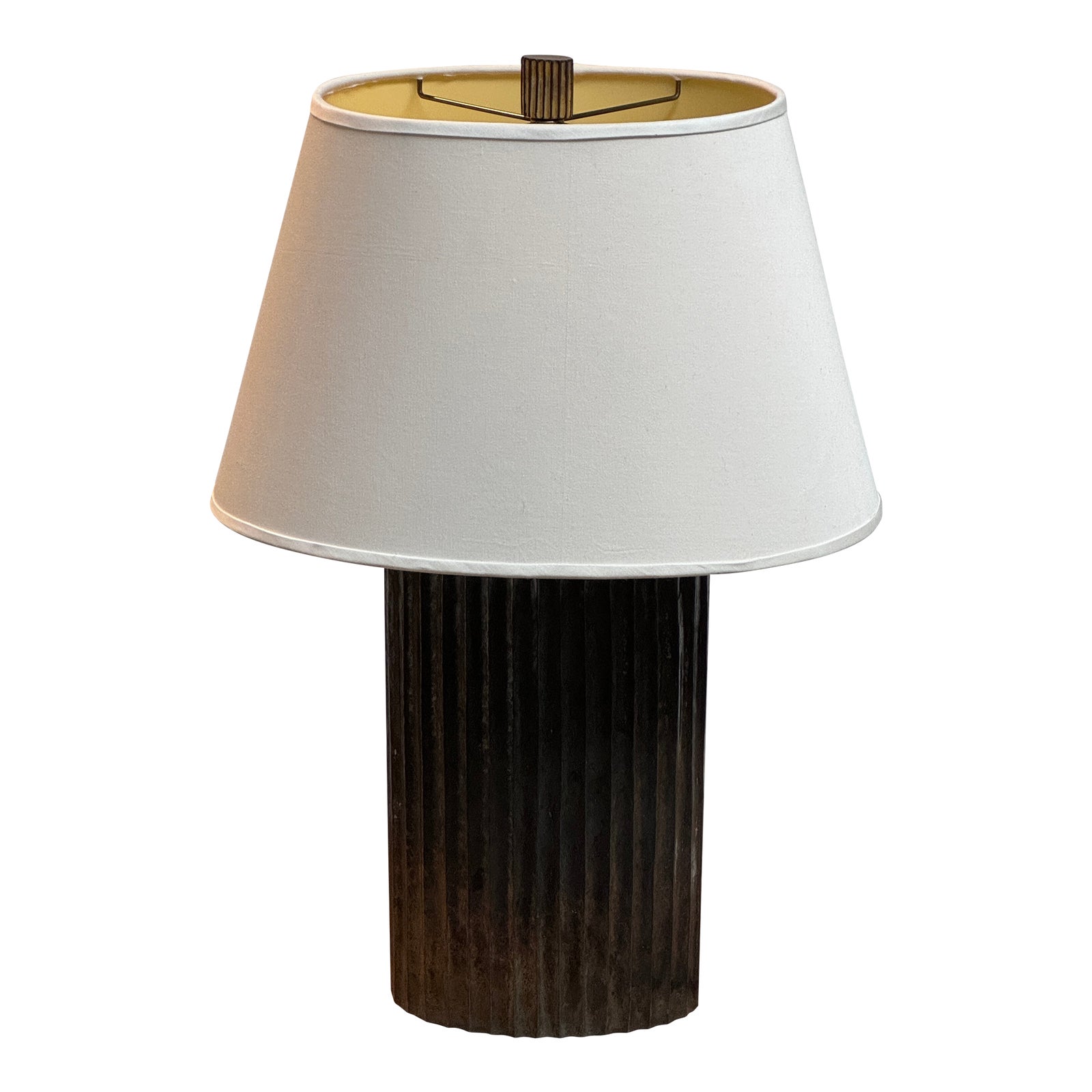 Robert Kuo for McGuire Furniture Company Fluted Flask Aged Bronze Table ...