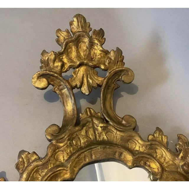 Vintage Italian Style Ornate Floral Carved Giltwood Hanging Wall Mirror ...