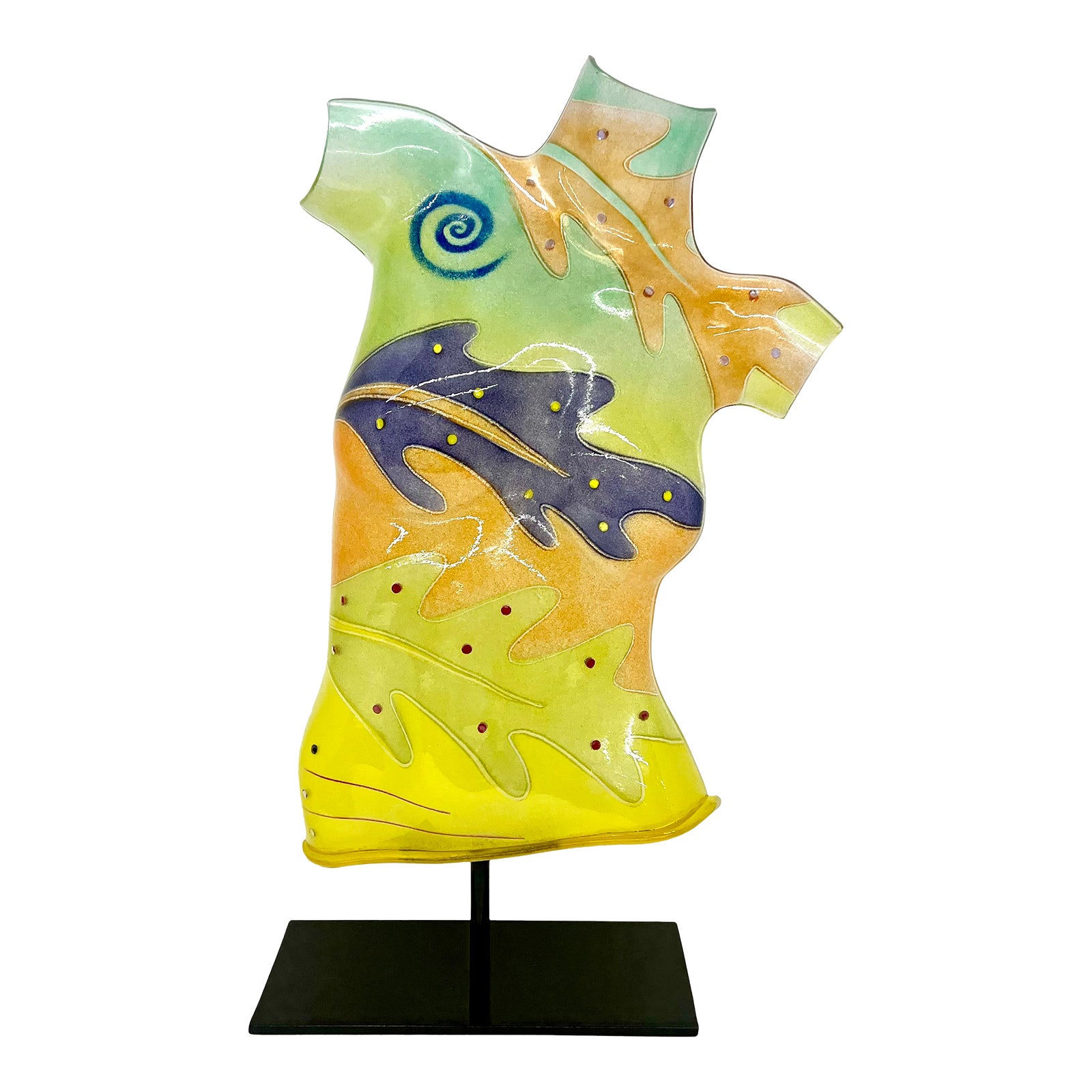 1990s Beautiful Abstract Hand Formed Glass Female Form | Chairish
